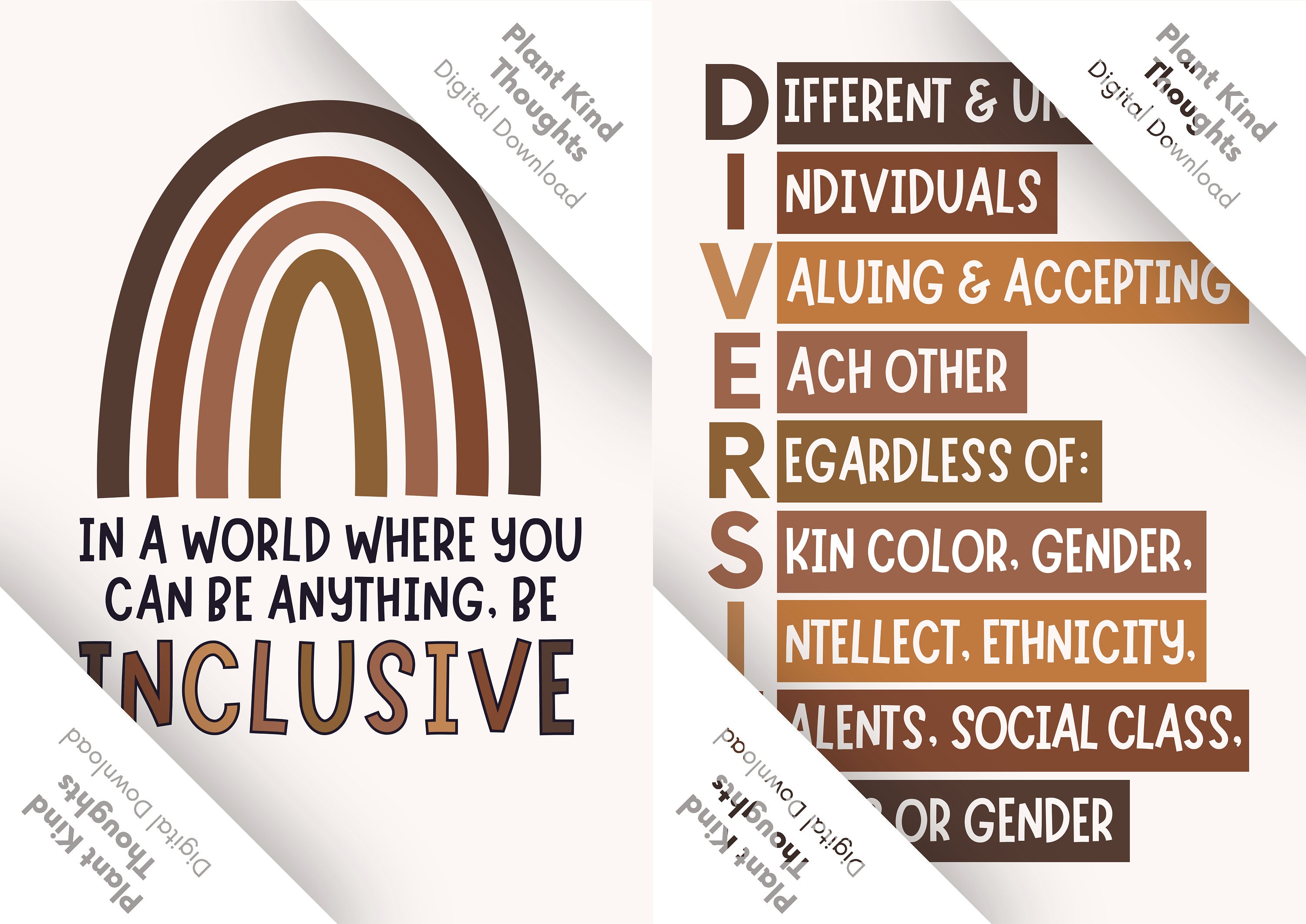 DIVERSITY CLASSROOM Posters Bundle of 6: Inclusive Human Equality ...
