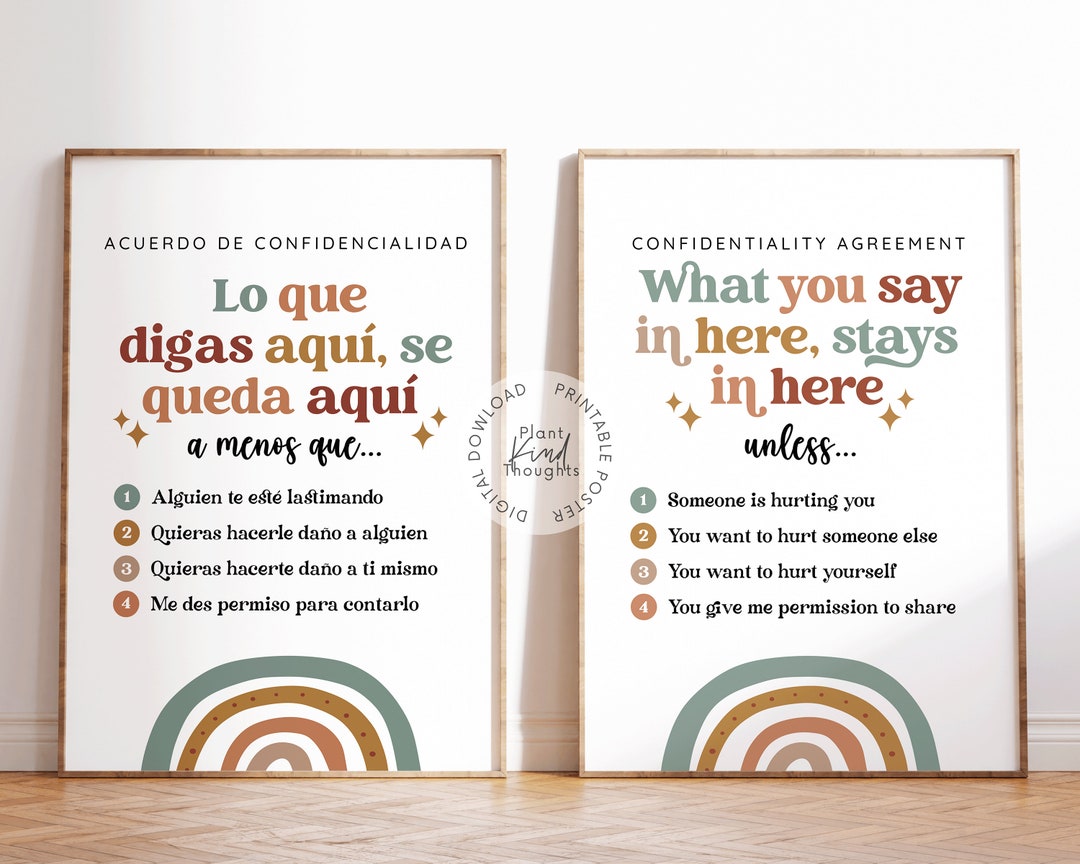 SPANISH AND ENGLISH Confidentiality Agreement What You Say Here Stays ...