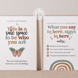 COUNSELING OFFICE Confidentiality Agreement Poster & Safe Space Poster ...