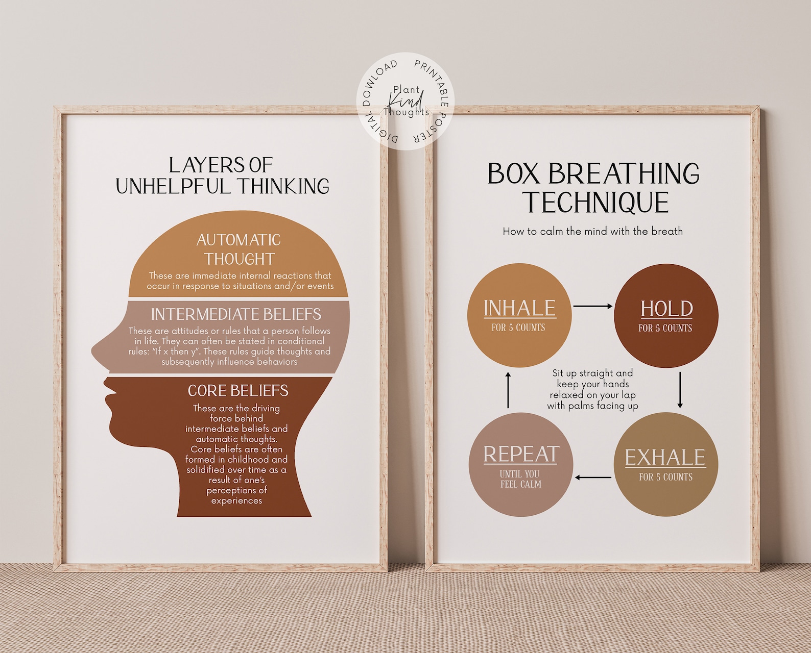 6 CBT POSTERS BUNDLE: Boho Therapist Office School Counselor - Etsy