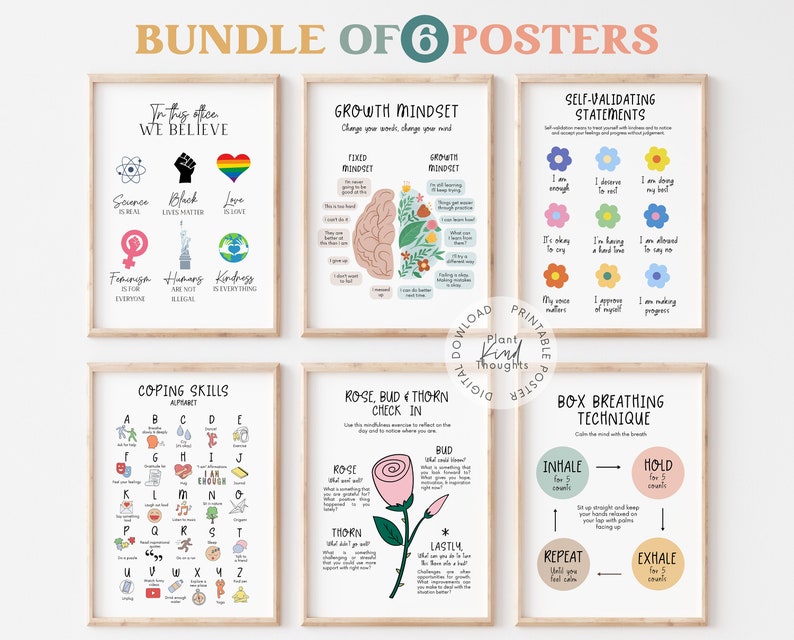 GROWTH MINDSET Posters Bundle School Counselor Office Decor - Etsy