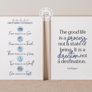 6 COUNSELING Office Bundle MINIMAL BLUE School Counselor Office Decor ...