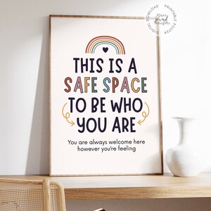 SAFE SPACE Mental Health Poster: Counseling Sign, School Counselor ...