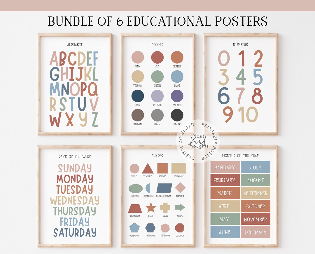 RAINBOW Educational Posters Playroom Decor Printable Homeschool Prints ...