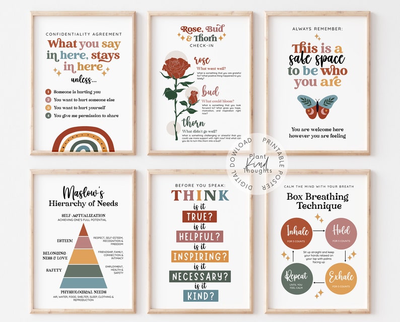 20 RAINBOW School Counseling Posters Bundle School Counselor Office ...