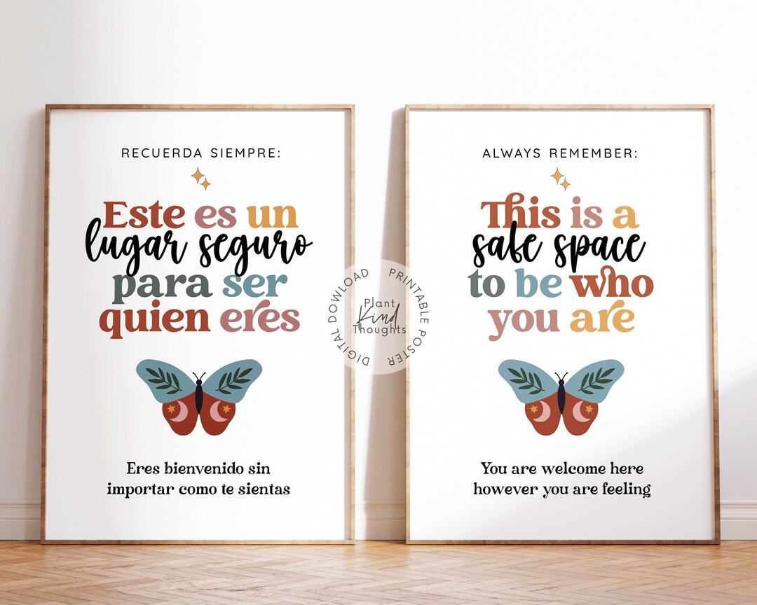 SPANISH AND ENGLISH Safe Space Poster School Counselor School ...