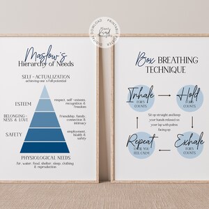 6 COUNSELING Office Bundle MINIMAL BLUE School Counselor Office Decor ...