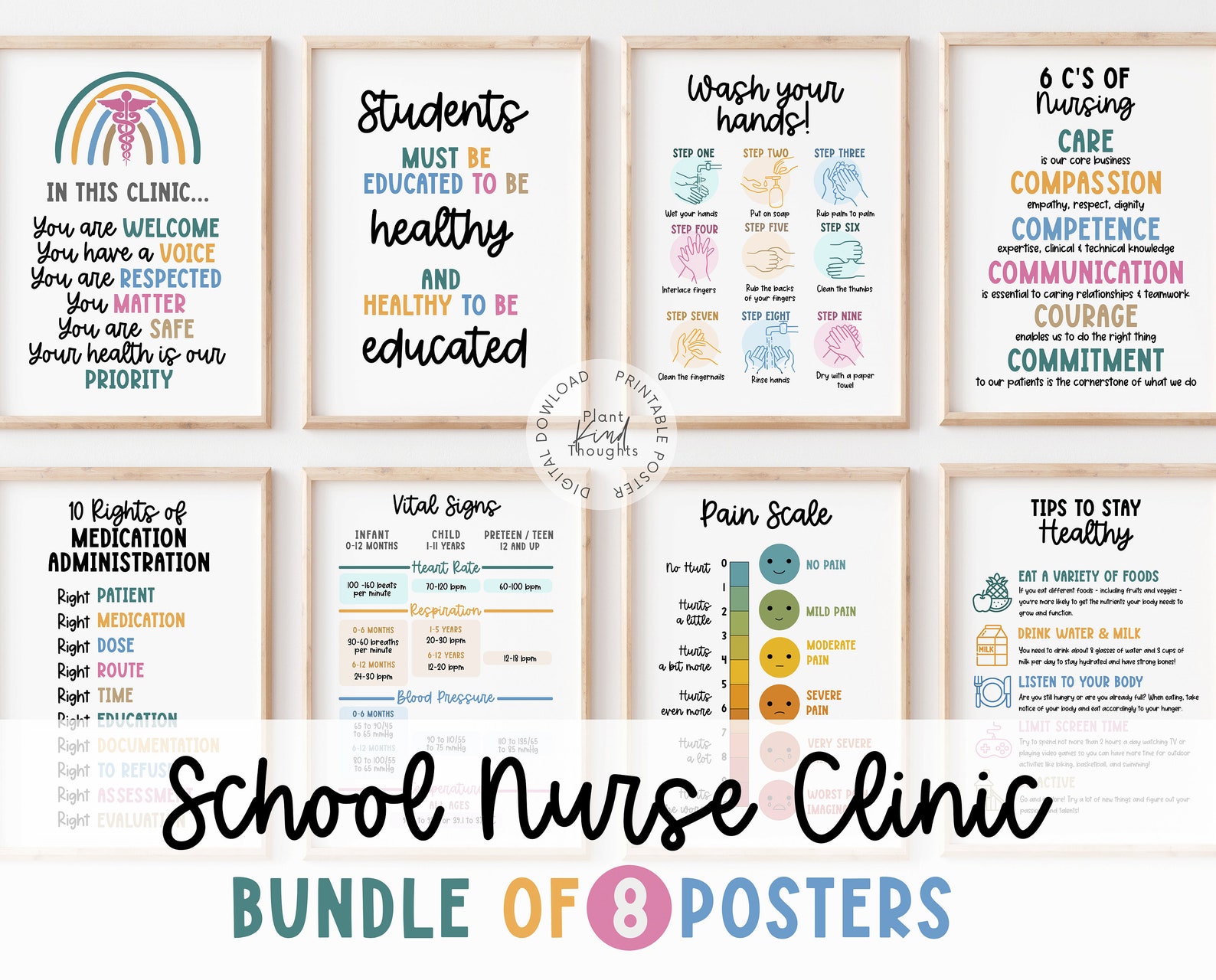 8 SCHOOL NURSE Office Decor School Clinic School Nurse Posters School ...
