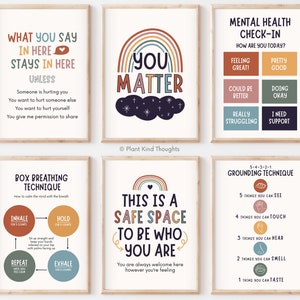 BUNDLE OF 6 Mental Health Posters: School Counselor Office | Etsy