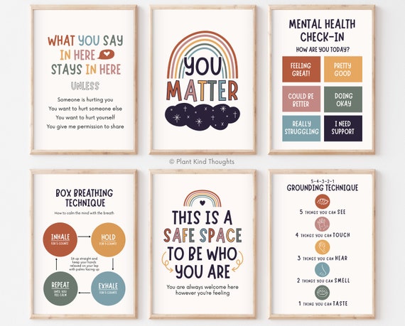 BUNDLE OF 6 Mental Health Posters: School Counselor Office | Etsy