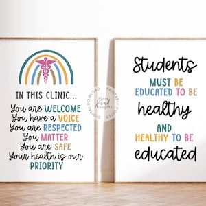 8 SCHOOL NURSE Office Decor School Clinic School Nurse Posters School ...