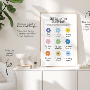 SELF-VALIDATING STATEMENTS Coping Statements Affirmations Print Therapy ...