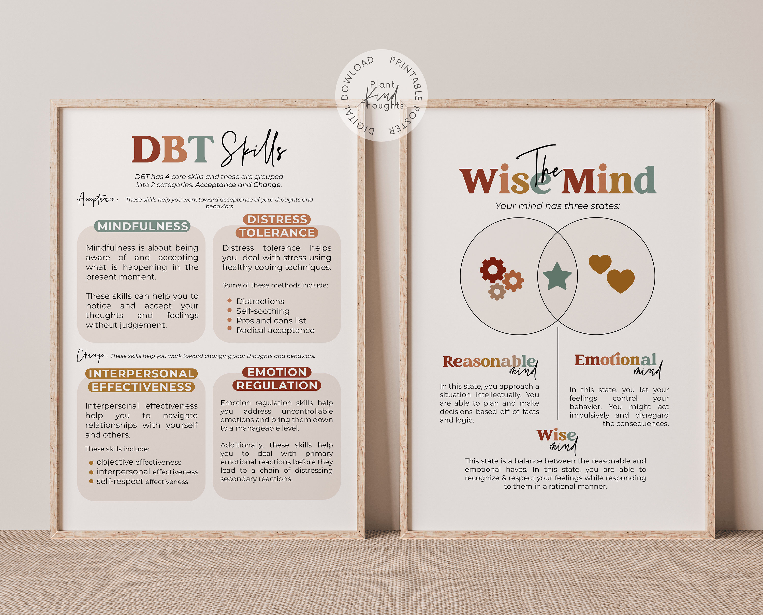 6 DBT POSTERS BUNDLE Dialectical Behavior Therapy Office Decor - Etsy