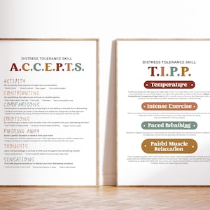 8 DBT Posters DBT SKILLS Dialectical Behavior Therapy Office Decor ...