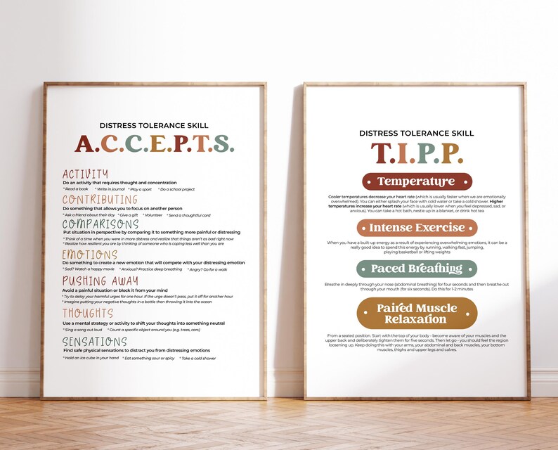 8 DBT Posters DBT SKILLS Dialectical Behavior Therapy Office Decor ...