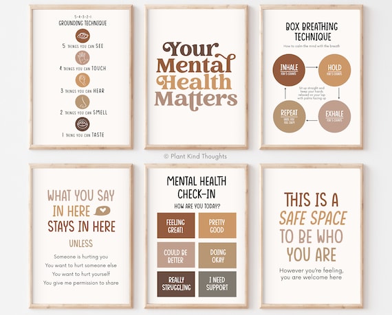 BUNDLE 6 Mental Health Posters: BOHO School Counselor Office | Etsy