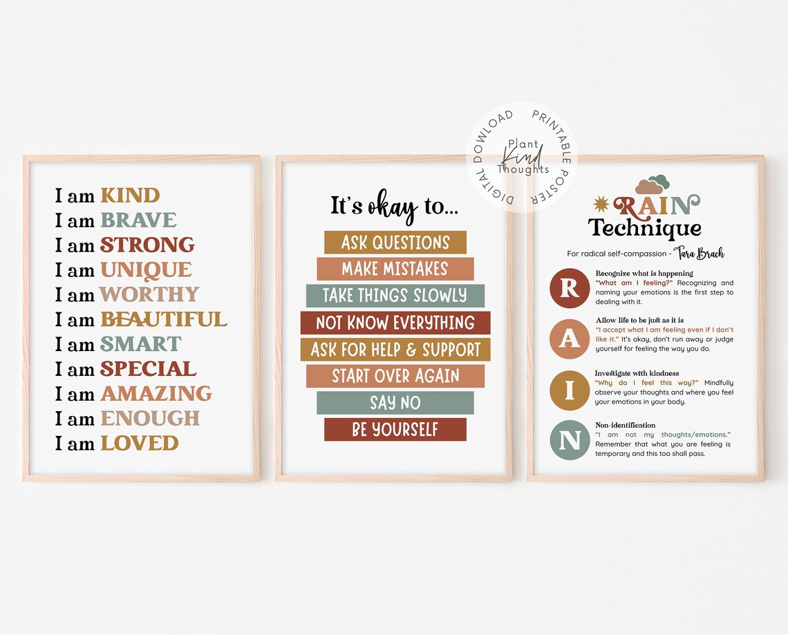 15 RAINBOW BOHO Counseling Posters Bundle School Counselor Office Decor ...