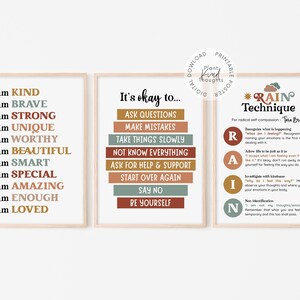 15 RAINBOW BOHO Counseling Posters Bundle School Counselor Office Decor ...