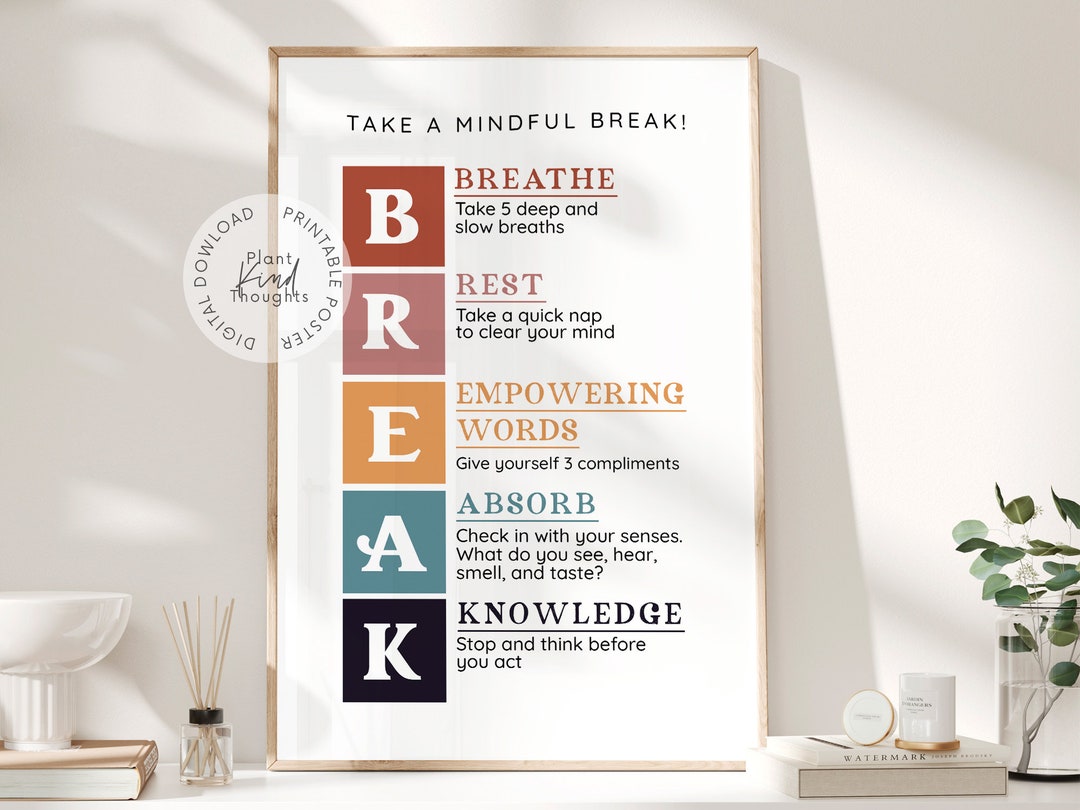 BREAK School Counseling Office Poster School Counselor Office Decor ...