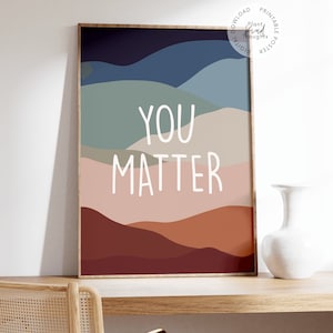 YOU MATTER Mental Health Poster Affirmations School Counselor Office ...