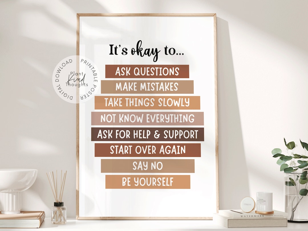 IT'S OKAY Mental Health Poster Printable Classroom Decor School ...