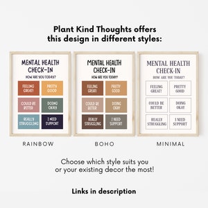 MENTAL HEALTH Check-in Digital Poster: Emotions, School Counselor ...