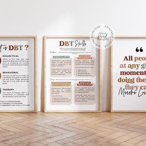 15 DBT Posters DBT SKILLS Dialectical Behavior Therapy Office Decor ...