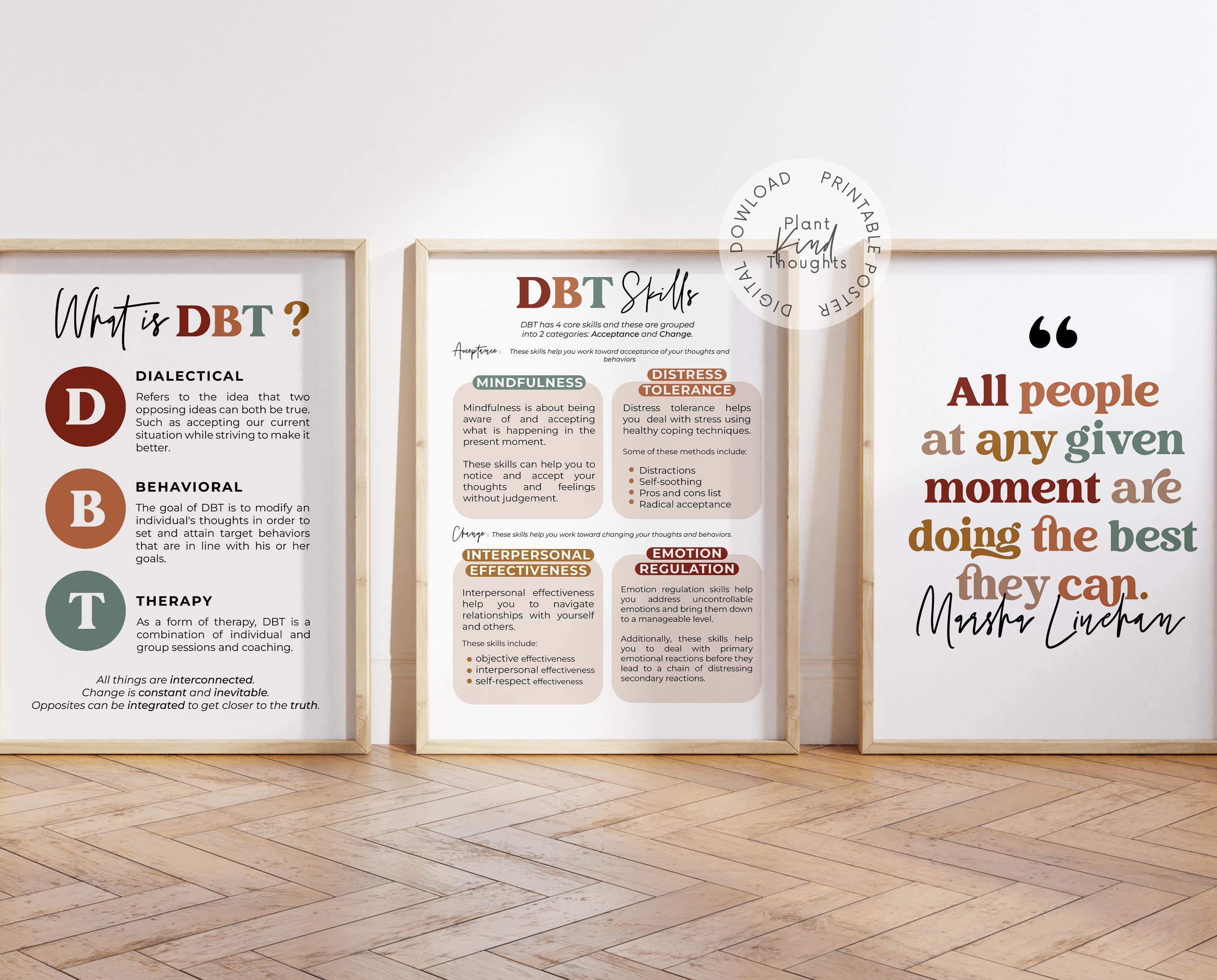 15 DBT Posters DBT SKILLS Dialectical Behavior Therapy Office Decor ...