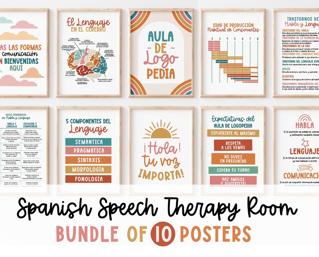 10 SPANISH SPEECH Therapy Room Decor Speech Therapy Poster Speech ...