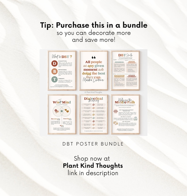 DIALECTICAL THINKING DBT Poster: Dialectical Behavior Therapy Therapist ...