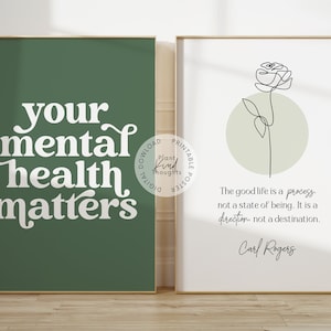 8 THERAPY OFFICE DECOR Bundle Sage Green Therapy Poster School ...