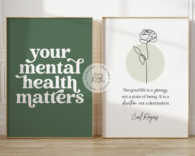 8 THERAPY OFFICE DECOR Bundle Sage Green Therapy Poster School ...