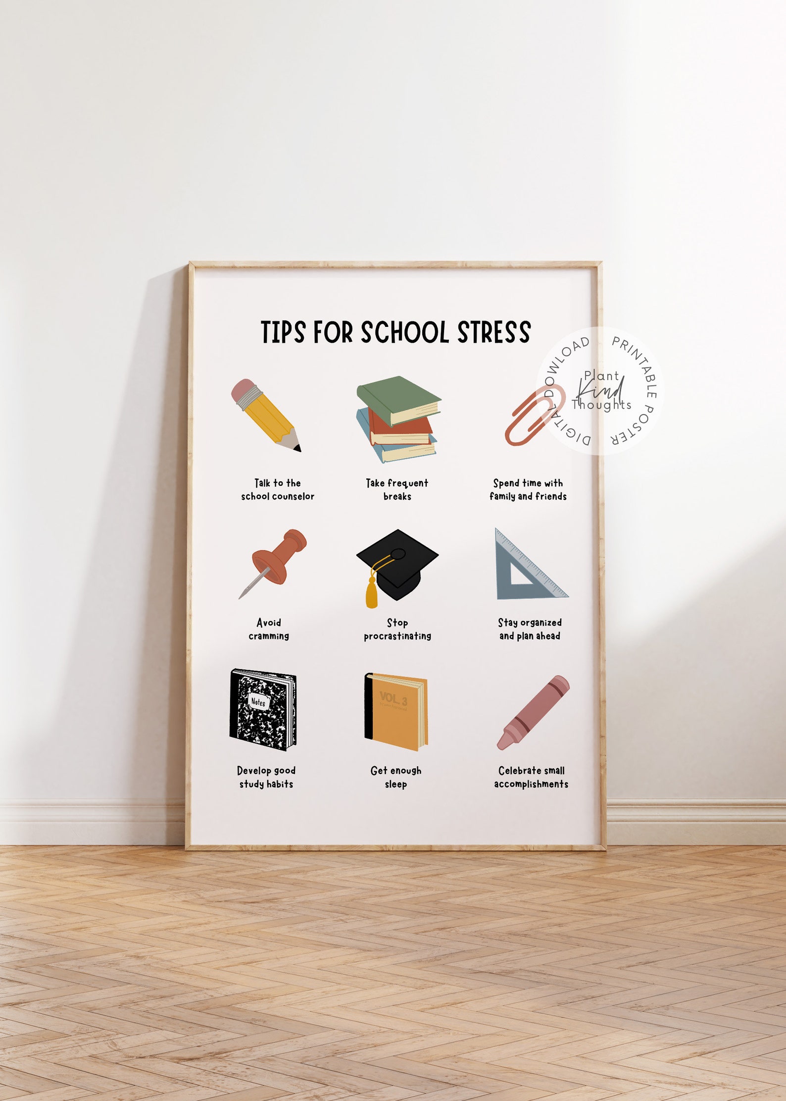 SCHOOL STRESS TIPS Mental Health Poster School Counselor - Etsy