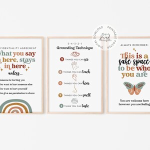 15 RAINBOW BOHO Counseling Posters Bundle School Counselor Office Decor ...