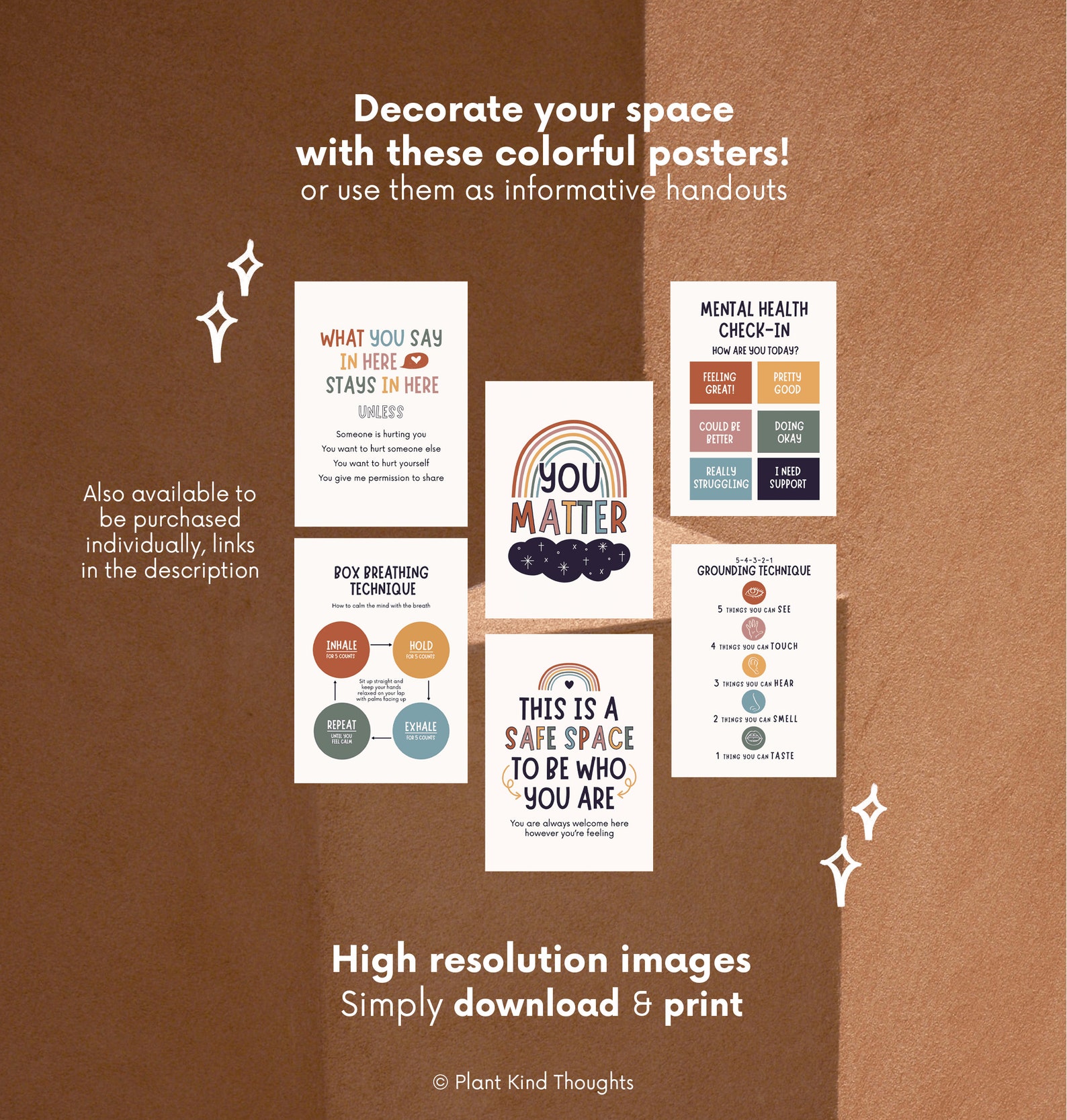 BUNDLE OF 6 Mental Health Posters: School Counselor Office | Etsy