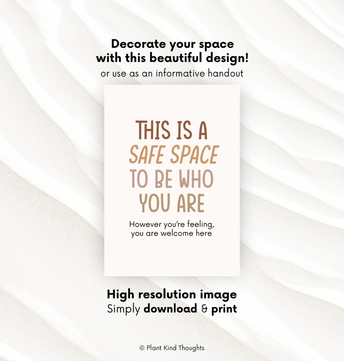 SAFE SPACE Mental Health Poster: Counseling Sign School | Etsy