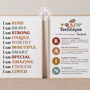 10 RAINBOW BOHO Counseling Posters Bundle School Counselor Office Decor ...