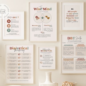 6 DBT POSTERS BUNDLE Dialectical Behavior Therapy Office Decor ...