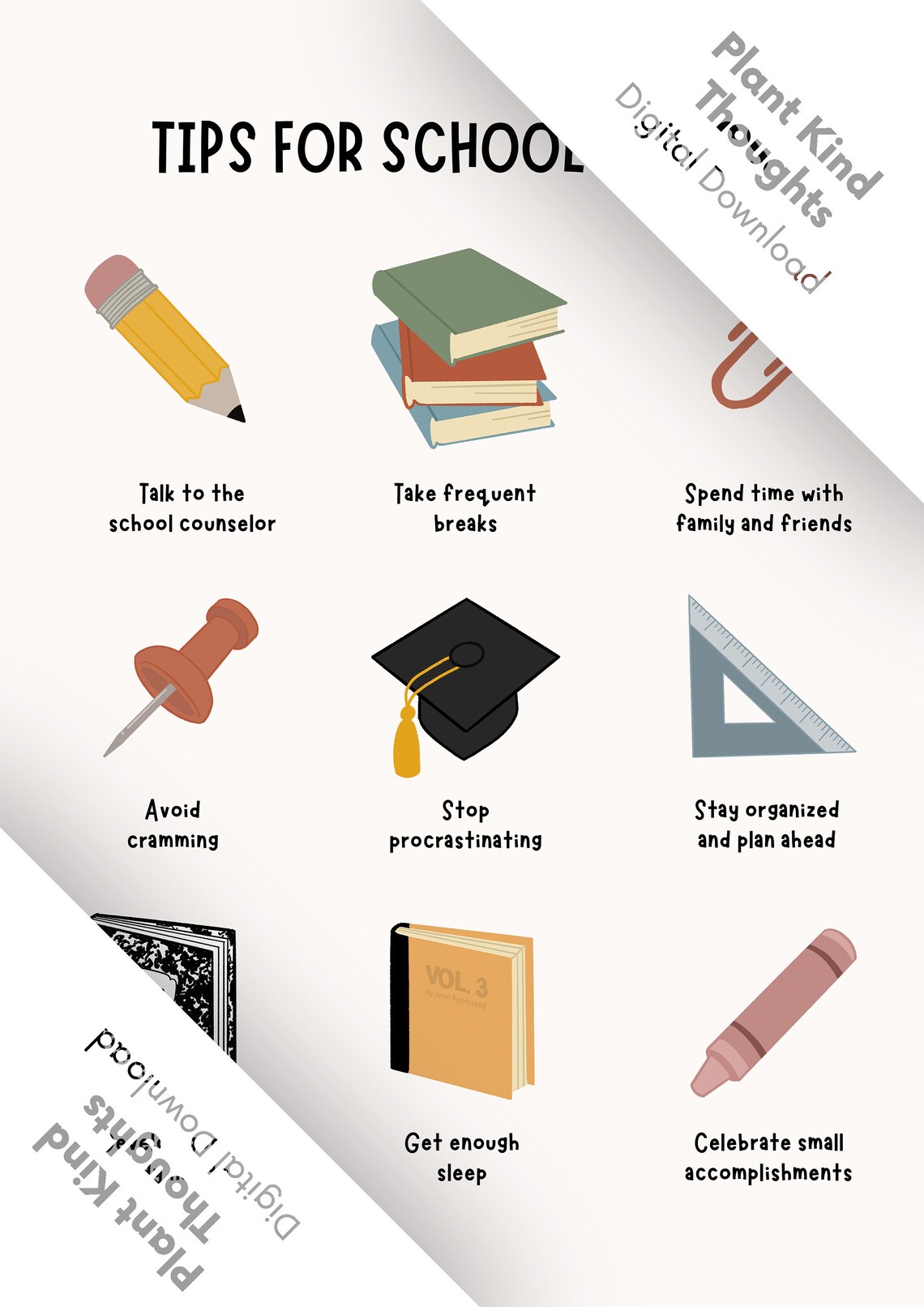 SCHOOL STRESS TIPS Mental Health Poster: School Counselor - Etsy