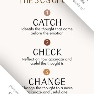 CBT 3 C's of Cognitive Behavioral Therapy Poster: - Etsy