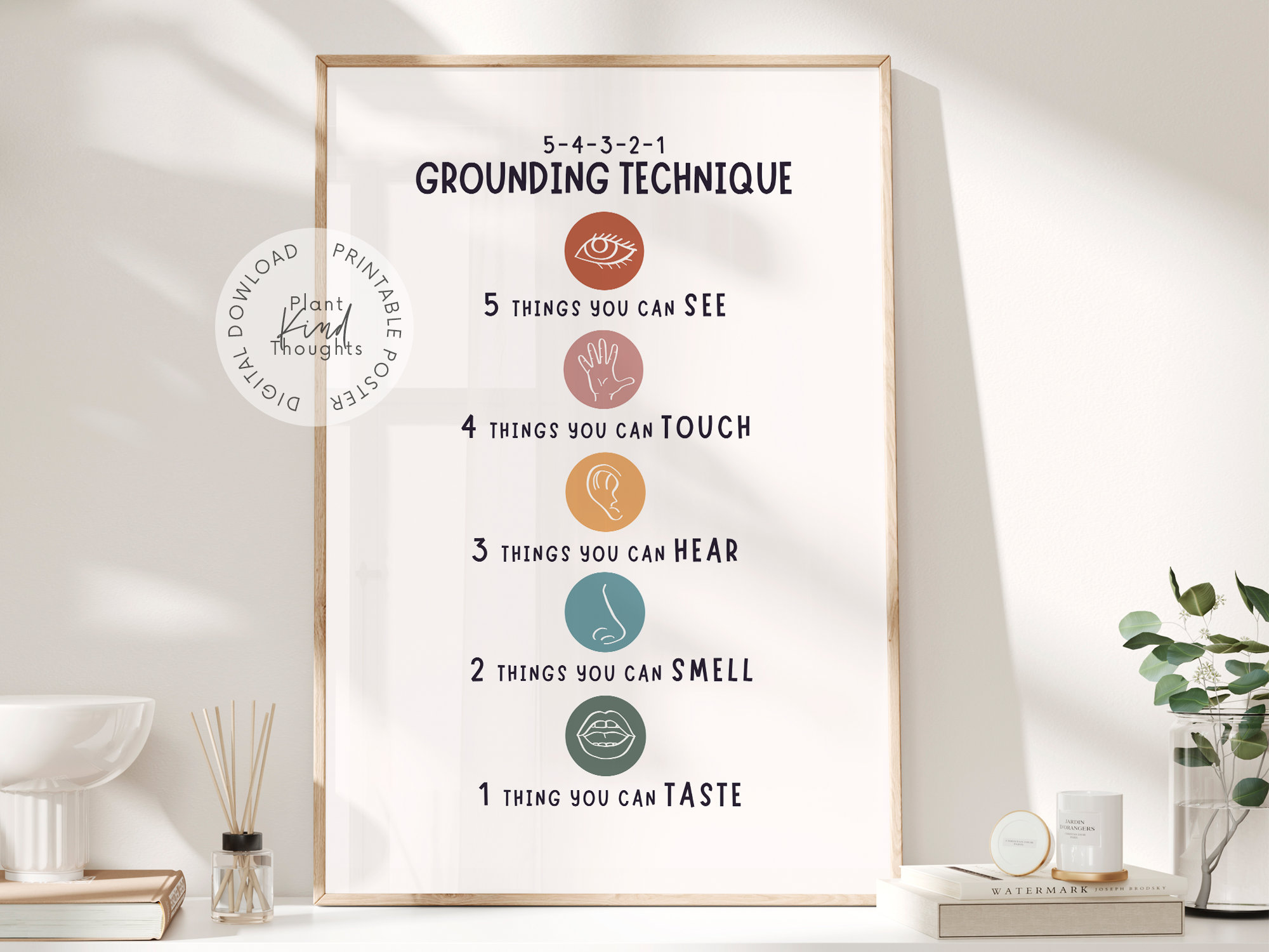 5-4-3-2-1 GROUNDING TECHNIQUE Mental Health Poster: School | Etsy