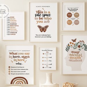 BOHO Posters Bundle Therapy Office Decor School Counselor Office Decor ...