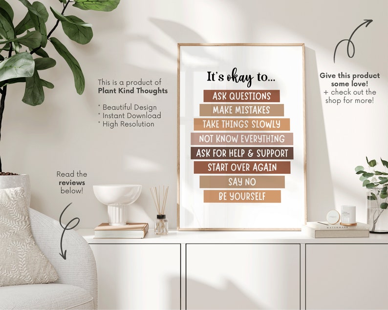 IT'S OKAY Mental Health Poster Printable Classroom Decor School ...