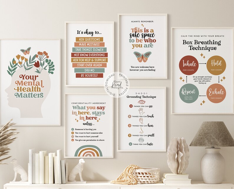 20 RAINBOW BOHO Counseling Posters Bundle School Counselor - Etsy