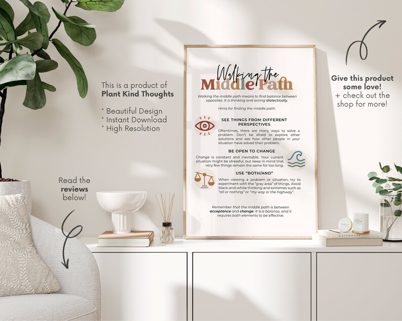 MIDDLE PATH DBT Mental Health Poster: Dialectical Behavior Therapy ...