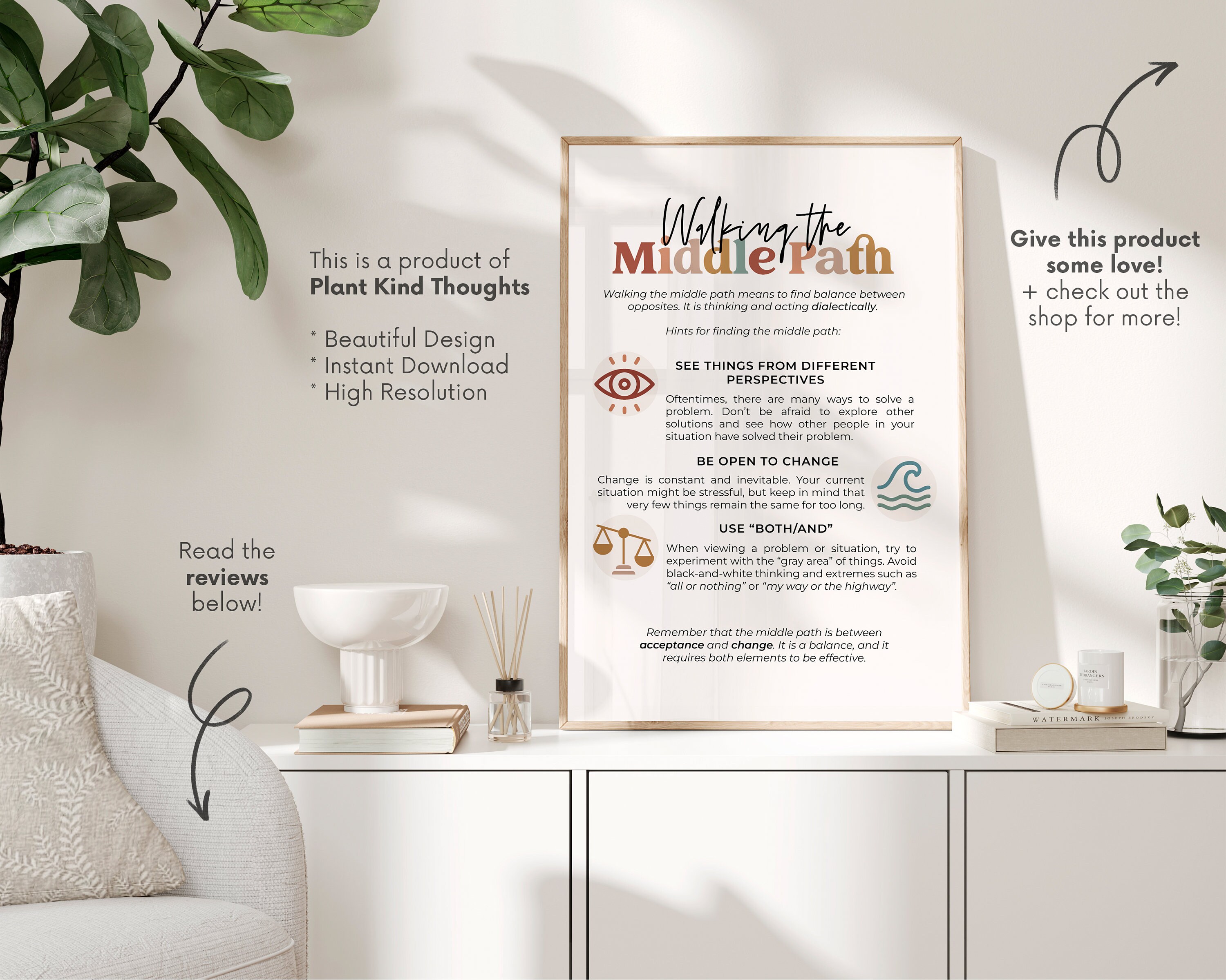 MIDDLE PATH DBT Mental Health Poster: Dialectical Behavior - Etsy