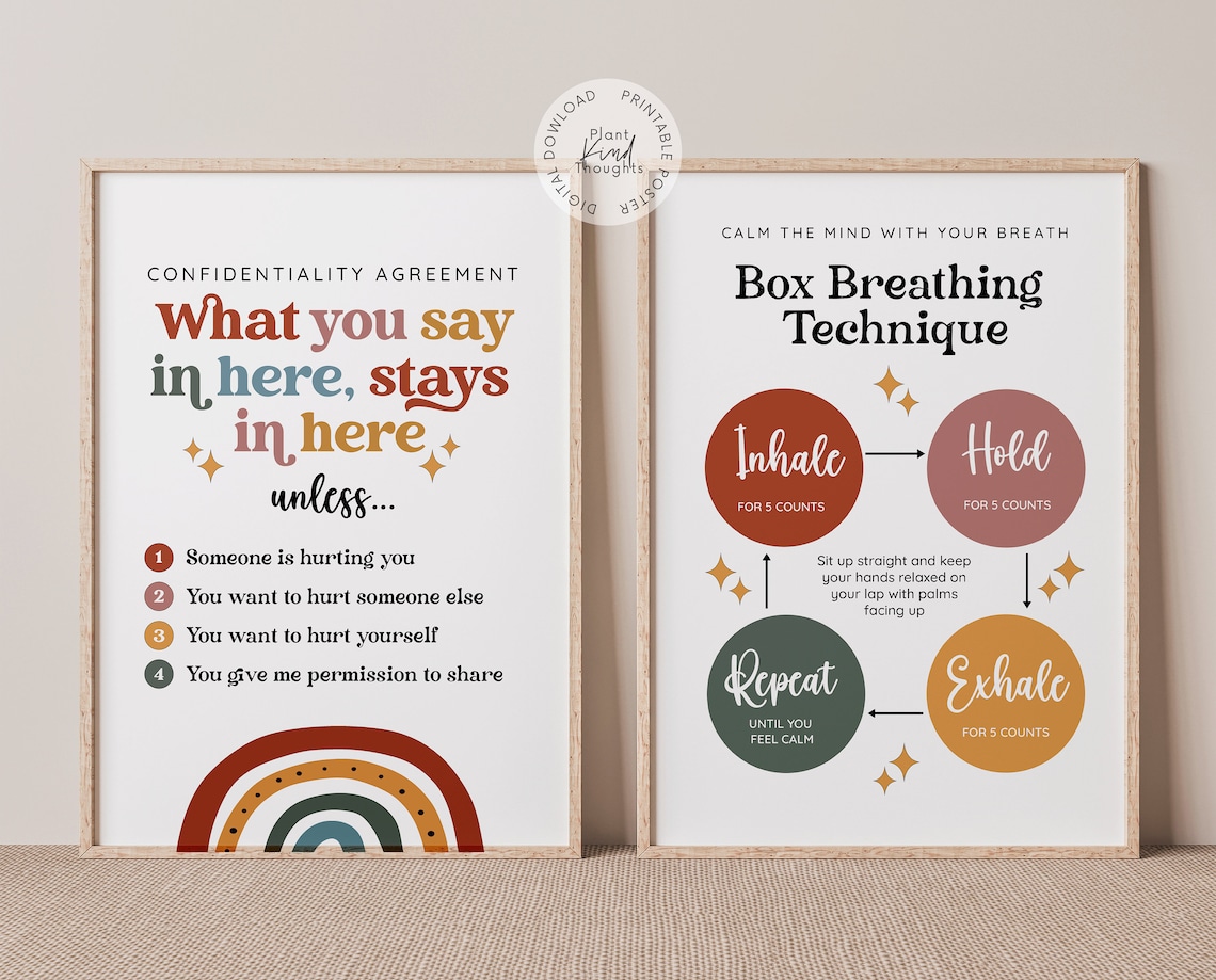 10 RAINBOW Counseling Posters Bundle School Counselor Office - Etsy