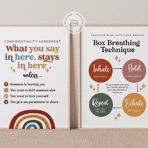 10 RAINBOW Counseling Posters Bundle School Counselor Office Decor ...
