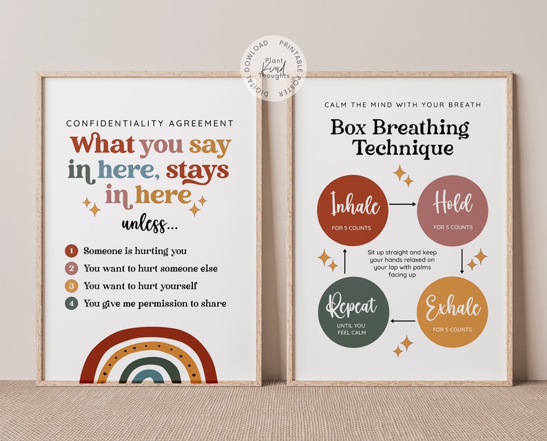 10 RAINBOW Counseling Posters Bundle School Counselor Office Decor ...
