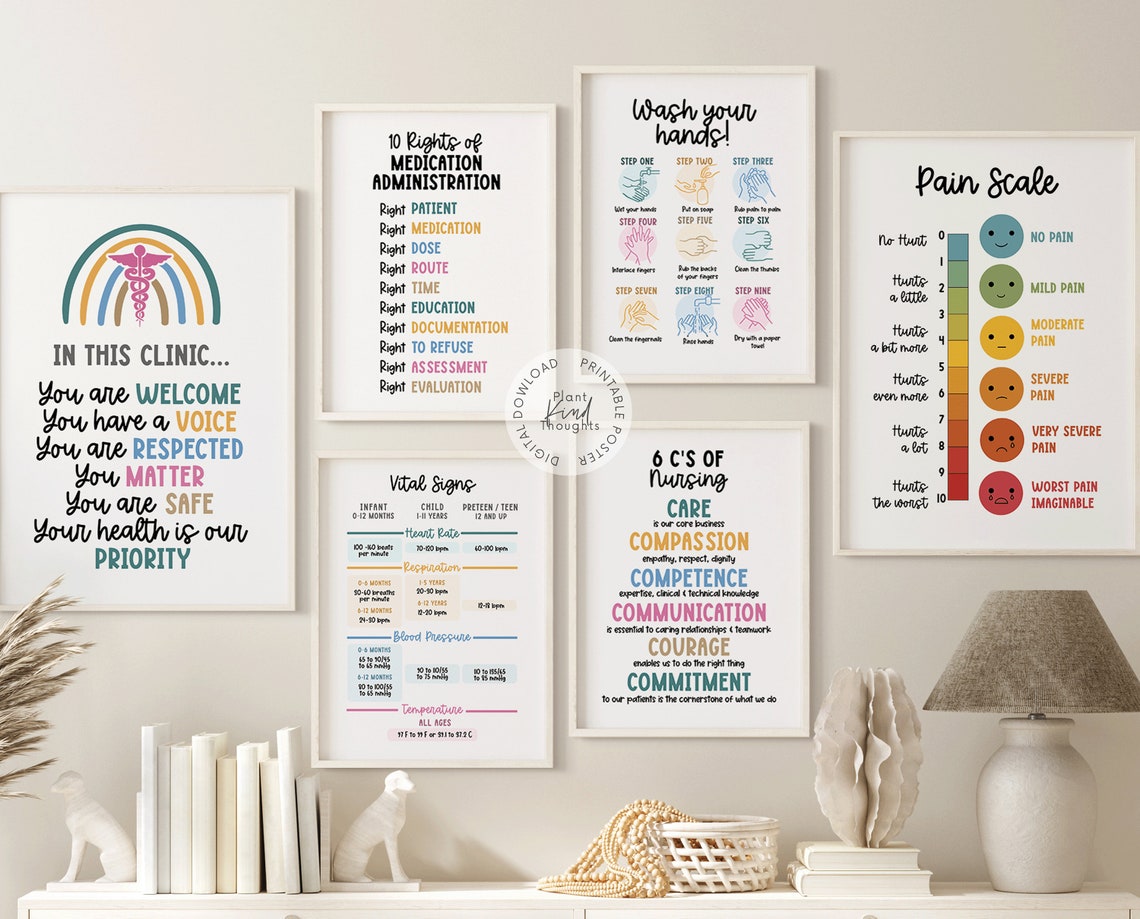8 SCHOOL NURSE Office Decor School Clinic School Nurse Posters School ...